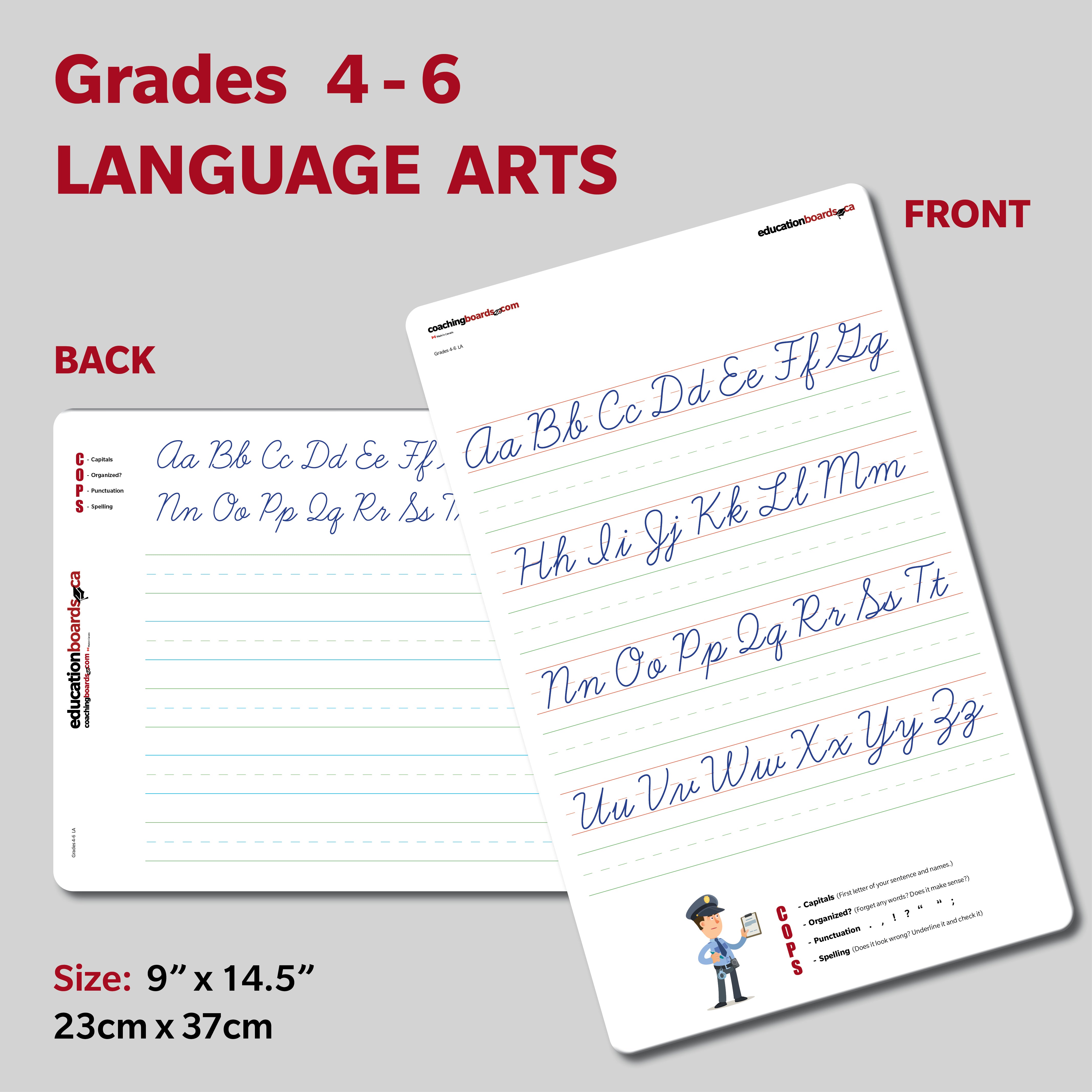Language Arts Small Education Board Grades 4,5,6 | Coaching Boards ...